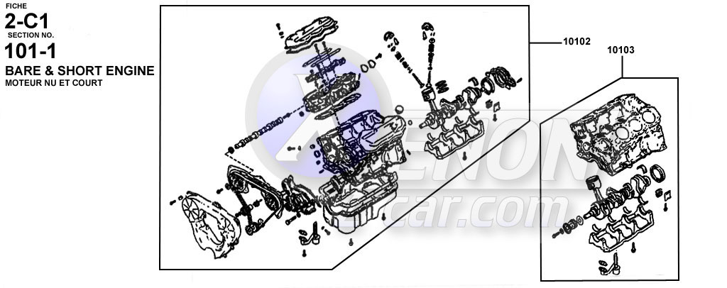 XenonZcar.com Z31 Parts Fiche Engine Mechanical 2C-1-101 Bare and Short ...