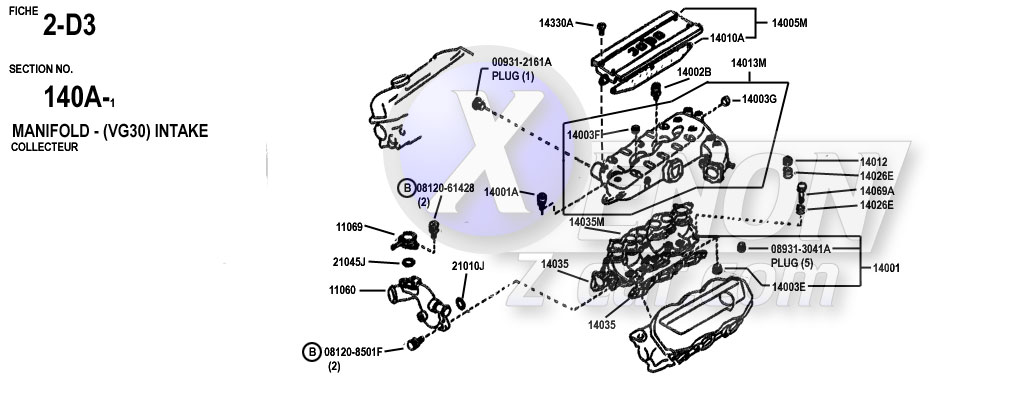 XenonZcar.com Z31 Parts Fiche MANIFOLDS - INTAKE/EXHAUST - NON TURBO ...